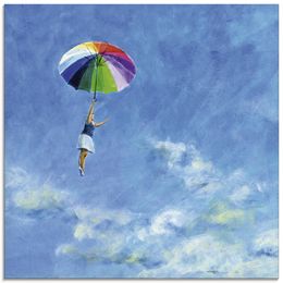 Glasbild Artland, B:50cm H:50cm, blau, Glas, Küche, Bilder, "Das Leben leben", in verschiedenen Größen