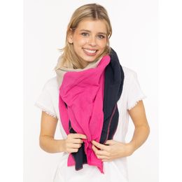 Dreieckstuch Zwillingsherz "Viereck "Blockstreifen"", Damen, pink marine, Web, Baumwolle, colorblocking, mehrfarbig, Modet&uuml;cher