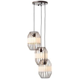 Brilliant Pendelleuchte "Slope", 3, &Oslash; 44cm H: 120cm, 1 Stk., schwarz, Esszimmer, Leuchten, H&auml;ngelampe 3flg schwarz/natur