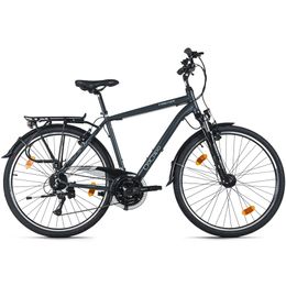 Dacapo Trekkingrad "Firenze 200 Anthrazit 24 Gänge RH 53 cm", 53cm, 28 Zoll (71,12cm) hinten: 28 Zoll (71,12cm)anthrazit, schwarz, Fahrräder