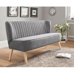 2-Sitzer Home Affaire, B:140cm H:81cm T:67cm, grau, Luxus-Microfaser (100% Polyester);Hochflorige Microfaser (100% Polyester), Sofas, "Campi",