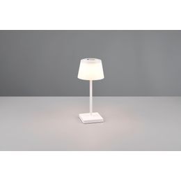 LED Außen-Tischleuchte, H:30cm Ø:13cm, weiß, REALITY LEUCHTEN, Leuchten, "Sanchez", Akku Garten Tischlampe RGB Farbwechsel dimmbar Lichtfarbe