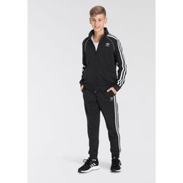 Jungen Trainingsanzug "ADICOLOR SST", schwarz-weiß, Gr. 104, adidas originals, gestreift, Obermaterial: 100% Polyester, Sportanzüge, Superstar