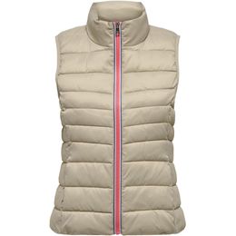 Only Damen Anzugweste "ONLTAHOE CONTRAST WAISTCOAT CC OTW", beige, Gr. M, unifarben mit Farbeinsatz, Steppware, Obermaterial: 100% Nylon, Westen