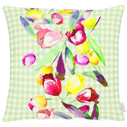 Kissenh&uuml;lle Apelt "3106", gr&uuml;n, bunt, B:49cm H:0,5cm L:49cm, Mischgewebe, Bezug: 75% Baumwolle, 25% Polyester, Kissenbez&uuml;ge, Kissenh&uuml;lle