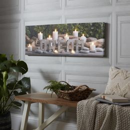 LED-Bild "Dream Kerzen LED 30x90cm", B/H/T: 90cm x 30cm x 3cm, LED-Leinwandbild Zen, 1 Stk., braun, Art for the home, Bilder, LED-Leinwand Traum 30 x