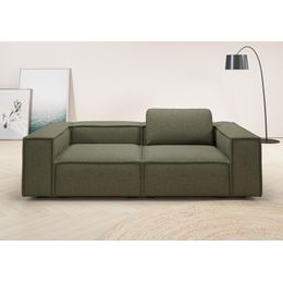 2-Sitzer Home Affaire, B:246cm H:68cm T:118cm, grün, 96% Polyester, 4% Nylon, Sofas, "Watertown, modernes Sofa 246 cm breit, auch in Feincord",