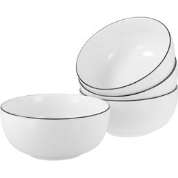 Creatable Schale "Allround Black Line, Buddha Bowl 16 cm 4-tlg", &Oslash; 16cm, wei&szlig;, Sch&uuml;sseln, Daily Use, Zeitlos