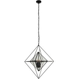 Searchlight Hängeleuchte "Hängeleuchte Diamond, 3-flammig", 3, H: 58cm, 1 Stk., schwarz, Esszimmer, Leuchten, Minimalistisches Ambiente