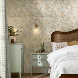 Laura Ashley Vliestapete "Rosamund Apricot", B/L: 0,52mm x 10mm, Rollen:, orange, Wohnzimmer, Tapeten, 10mx52cm (ca. 5m2)