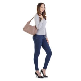 Samantha Look Damen Shopper, rosa, Leder, unifarben, Taschen, echt Leder, Made in Italy