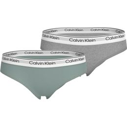 Mädchen Bikinislip "2PK BIKINI", Calvin Klein Underwear, Gr. 128, grün, Jersey, Obermaterial: 95% Baumwolle, 5% Elasthan, unifarben, Unterhosen, für