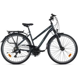 Dacapo Trekkingrad "Firenze 100 Anthrazit 21 Gänge RH 48 cm V-Brakes", 48cm, 28 Zoll (71,12cm) hinten: 28 Zoll (71,12cm)anthrazit, schwarz, Fahrräder