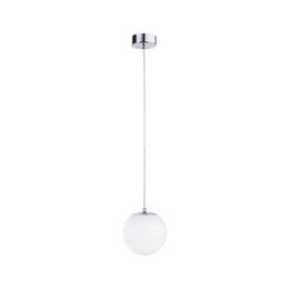 Paulmann LED Pendelleuchte "Selection Bathroom Gove IP44 9W 3000K Satin, Glas/Metall", 1, &Oslash; 17cm H: 150cm, 1 Stk., wei&szlig;, Leuchten