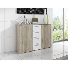 Kombikommode Home Affaire, B:132cm H:93cm T:38cm, wei&szlig;, FSC-zertifizierter Holzwerkstoff, Schlafzimmer, Sideboards, "Beta Breite 132 cm, zeitlose