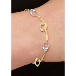 Amor Damen Goldarmband "2014468", 19cm, Gelbgold 375, silber, Gelbgold 375, Armb&auml;nder