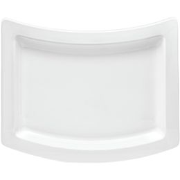 Van Well Servierplatte "Platte curved, 31 cm, 1 St&uuml;ck", B/H/L: 31cm x 3cm x 42cm, wei&szlig;, Servierplatten, sp&uuml;lmaschinen- und mikrowellengeeignet