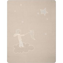 Babydecke Biederlack, B:75cm L:100cm, beige, Baumwolle, Polyacryl, Polyester, Wohndecken, "Babydecke Little Prince", Babydecke Little Prince, er