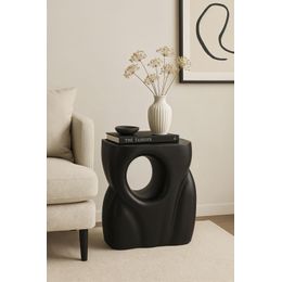 Beistelltisch Sit, B:36cm H:41cm T:26cm, schwarz, Mango massiv, Garten, Tische, mit offenem Fach