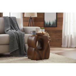 Beistelltisch Sit, B:36cm H:41cm T:26cm, braun, Mango massiv, Garten, Tische, mit offenem Fach
