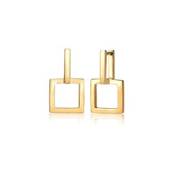 Elli Damen Paar Ohrstecker "Creolen Eckig Quadrat 925 Silber", onesize, ohne Stein, Silber 925 (Sterlingsilber)gold, Silber 925 (Sterlingsilber),