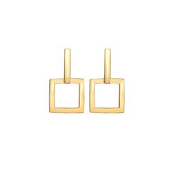 Elli Damen Paar Ohrstecker "Creolen Eckig Quadrat 925 Silber", onesize, ohne Stein, Silber 925 (Sterlingsilber), gold, Silber 925 (Sterlingsilber),