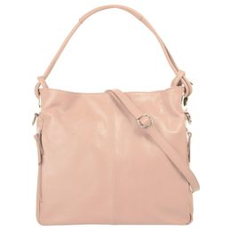 Samantha Look Damen Shopper, rosa, Leder, leicht gl&auml;nzend, unifarben, Taschen, echt Leder, Made in Italy