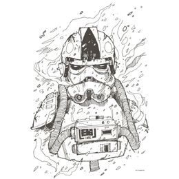Komar Bild "Star Wars Pilot Drawing", B/H/T: 50cm x 70cm, Kunstdruck,Bild,Poster,Wandbild Disney, 1 Stk., bunt, Wohnzimmer, Bilder, Wandbild zur