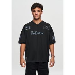 Recovered Damen T-Shirt "NFL Dolphins MIA 66 Oversized", schwarz, Gr. XXL, bedruckt, 100% Polyester, Shirts, f&uuml;r alle Miami Dolphins-Fans