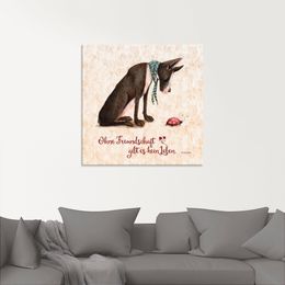 Glasbild Artland, B:50cm H:50cm, beige, Glas, Küche, Bilder, "Lebensweisheit Freundschaft", in verschiedenen Größen