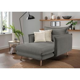 Loveseat Home Affaire, B:111cm H:101cm T:167cm, grau, 90% Polyester, 5% Nylon, 5% Rayon, Sessel, "Lazio", moderner Sessel mit einer bequemen