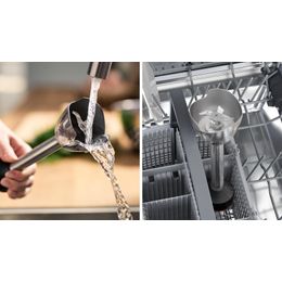 Bosch Stabmixer "ErgoMaster Serie 4 MSM4B620, 4 Klingen, Zerkleinerer, Becher, schwarz", B:5,7cm H:35,5cm T:7,8cm, schwarz, Mixer, Mixfu&szlig; Edelst.,