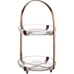 Leonardo Etagere "CUCINA, 2 stufig - Höhe 32 cm", Ø 18,6cm, transparent, Servierplatten, Servieretagere mehrstöckig, zum Servieren und Präsentieren