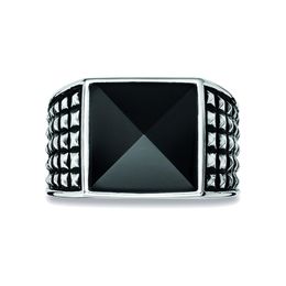 CAI CAÏ Herren Fingerring "925/- Sterling Silber rhodiniert poliert Onyx", 058 (18,5), 4,5, Silber 925 (Sterlingsilber)weiß, Silber 925 (Sterlingsilber),