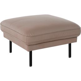 Hocker Home Affaire, B:79cm H:45cm T:79cm, grau, Struktur weich (100% Polyester);Luxus-Microfaser Lederoptik (100% Polyester);100% NaturLEDER,