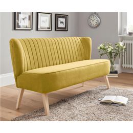 2-Sitzer Home Affaire, B:140cm H:81cm T:67cm, gelb, Luxus-Microfaser (100% Polyester);Hochflorige Microfaser (100% Polyester), Sofas, "Campi",