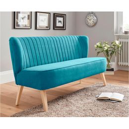 2-Sitzer Home Affaire, B:140cm H:81cm T:67cm, blau, Luxus-Microfaser (100% Polyester);Hochflorige Microfaser (100% Polyester), Sofas, "Campi",