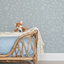 Little Dutch Vliestapete "Forest Wonders Denim", B/L: x 10mm, Rollen:blau, Kinderzimmer, Tapeten, Design Tapeten