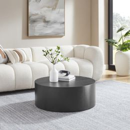 Couchtisch Salesfever, B:80cm H:30cm T:80cm, schwarz, MDF mit Eschenholzfurnier, Wohnzimmer, Tische, "Design-Couchtisch für stilvolles Wohnen, Ø 80
