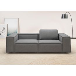 2-Sitzer Home Affaire, B:246cm H:68cm T:98cm, grau, 100% Polyester, Sofas, "Watertown, modernes Sofa 246 cm breit, auch in Feincord", stilvolles Sofa