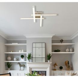Globo LIGHTING LED Deckenleuchte "KIRINA", silber, Wohnzimmer, Leuchten, Deckenlampe/Nickel/Dreh-/Schwenkbar/4000K/Kunststoffkristalle