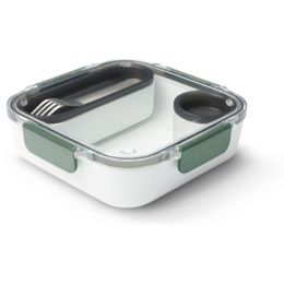 BLACK+BLUM Lunchbox, B:20cm H:6cm, gr&uuml;n, Lebensmittelaufbewahrungsbeh&auml;lter, inklusive Innenbeh&auml;lter und Saucenbecher, 1000 ml