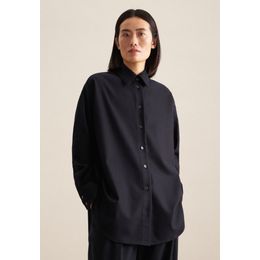Seidensticker Damen Longbluse "Schwarze Rose", blau, Gr. 36, unifarben, 39% Wolle; 33% Polyester; 14% Viskose; 13% Polyamid; 1% Elastan, Blusen,