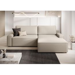 Ecksofa Ds Produkt, B:246cm H:98cm T:168cm, beige, 92% Polyester / 8% Nylon, Wohnzimmer, Sofas, "Challenge, Schlafsofa mit Bettkasten, Couch in