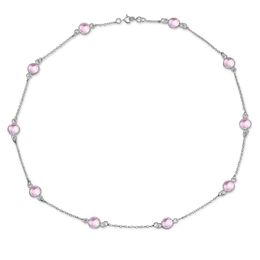 AILORIA Damen Silberkette "Halskette Pink Quarz LAVANDE", silber, Halsketten