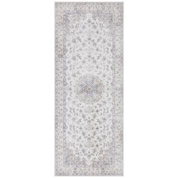 Teppich ELLE DECORATION, B:80cm H:7mm L:200cm, grau, Polyester, Wohnzimmer, Teppiche, "Nain", Orientalisch, L&auml;ufer, Kurzflor, Wohnzimmer,