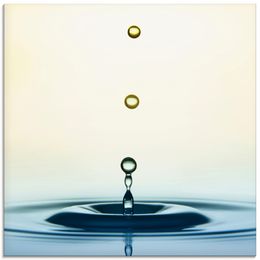 Glasbild Artland, B:50cm H:50cm, blau, Glas, Küche, Bilder, "Tropfen", in verschiedenen Größen