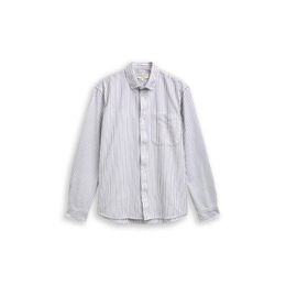 Tom Tailor Denim Herren Relaxed Fit Hemd aus Baumwolle, wei&szlig;, Gestreift, Gr. XL