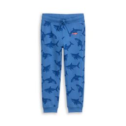 Tom Tailor Jungen Basic Jogginghose mit Allover-Print, blau, Gemustert, Gr. 104/110