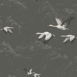 Laura Ashley Vliestapete "Animalia", B/L: 0,52mm x 10mm, Rollen:, grau, Wohnzimmer, Tapeten, FSC zertifiziert, mit lebhaftem Druck, 10 Meter L&auml;nge